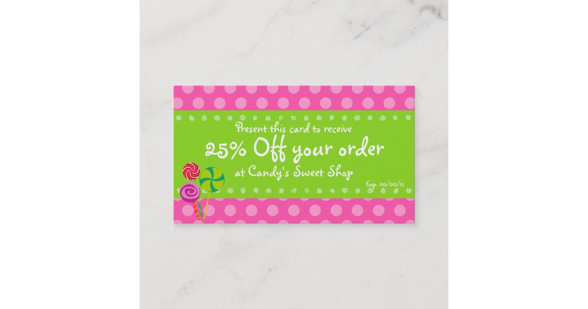 Candy Coupon Card | Zazzle