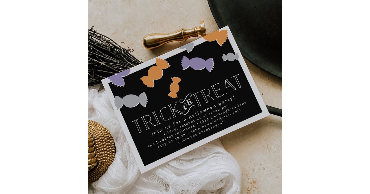 Candy Drop Halloween Party Invitation | Zazzle