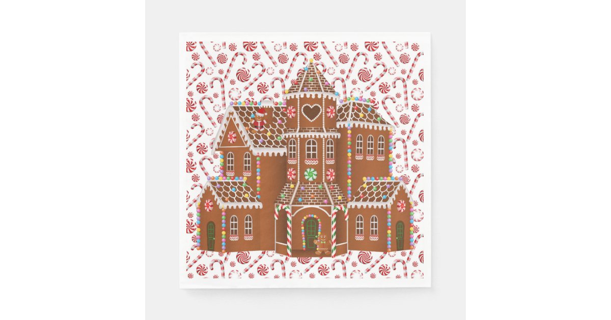 Candy Gingerbread House Napkins | Zazzle