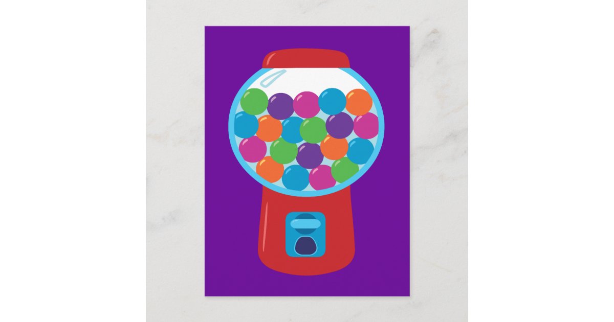 Candy Gumball Machine Postcard | Zazzle