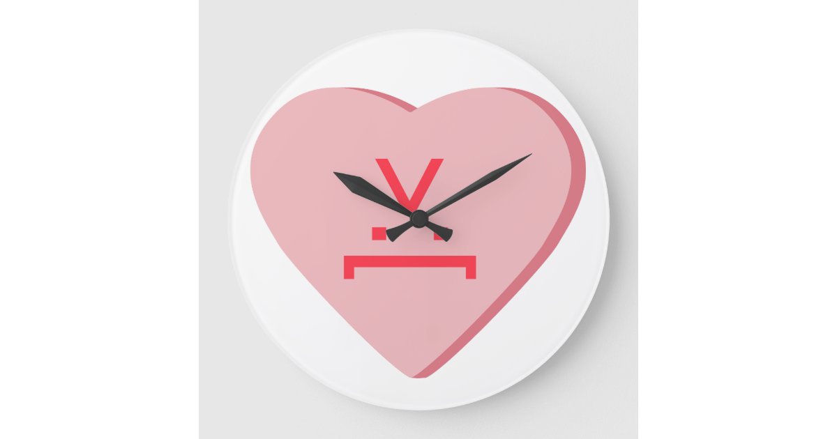 Candy Heart - Devil Face Large Clock | Zazzle