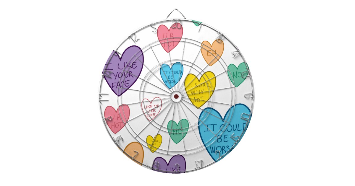 Candy Hearts Dart Board | Zazzle