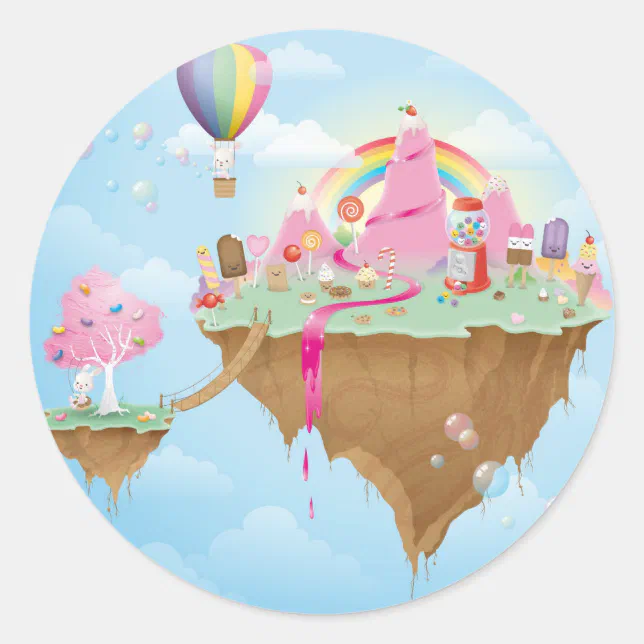 Candy Island Classic Round Sticker | Zazzle