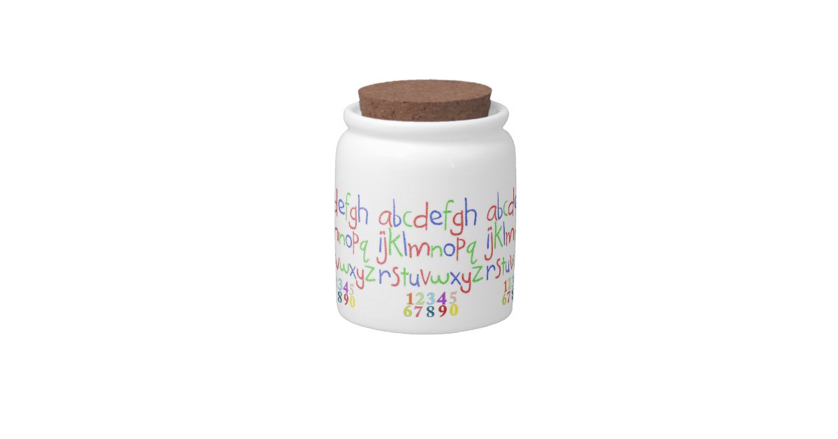 Candy Jar Alphabet, Numbers | Zazzle