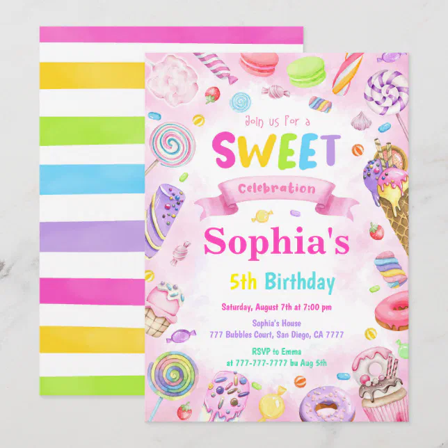 Candy Land Birthday Invitation | Zazzle