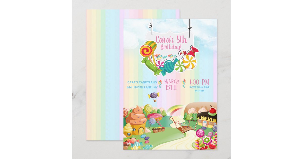 Candy land Birthday Party Invitation | Zazzle