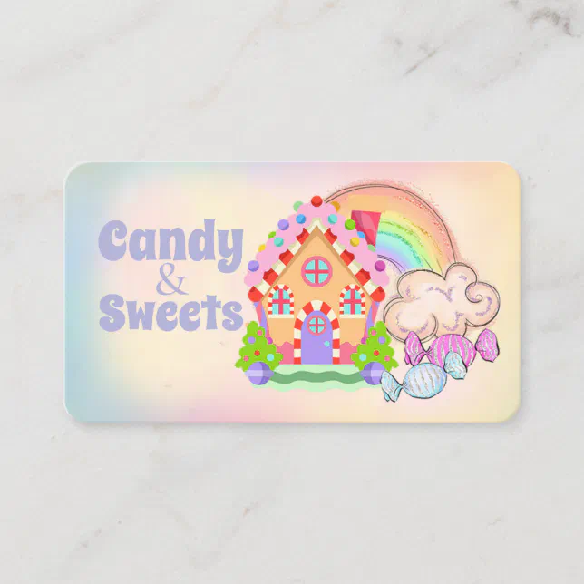 Candy Land Sweets and Treats Candy Shop Business Card | Zazzle