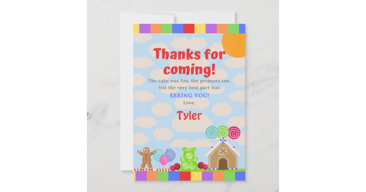Candy Land Thank You Card | Zazzle