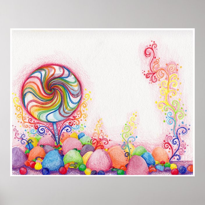 Candy Land Watercolor Print | Zazzle.com