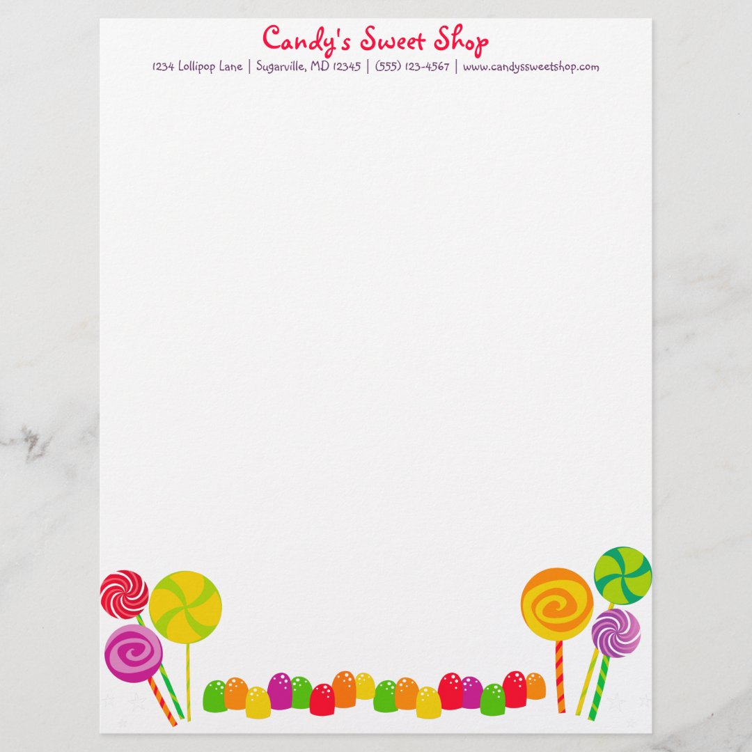 Candy Letterhead | Zazzle