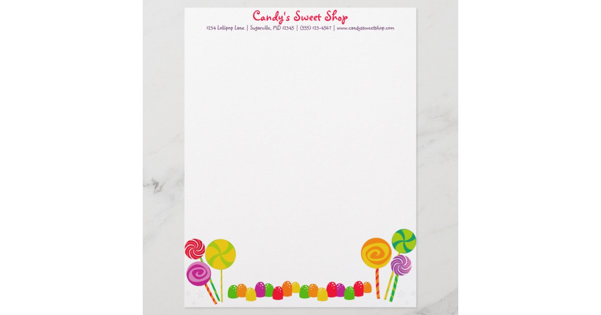 Candy Letterhead | Zazzle
