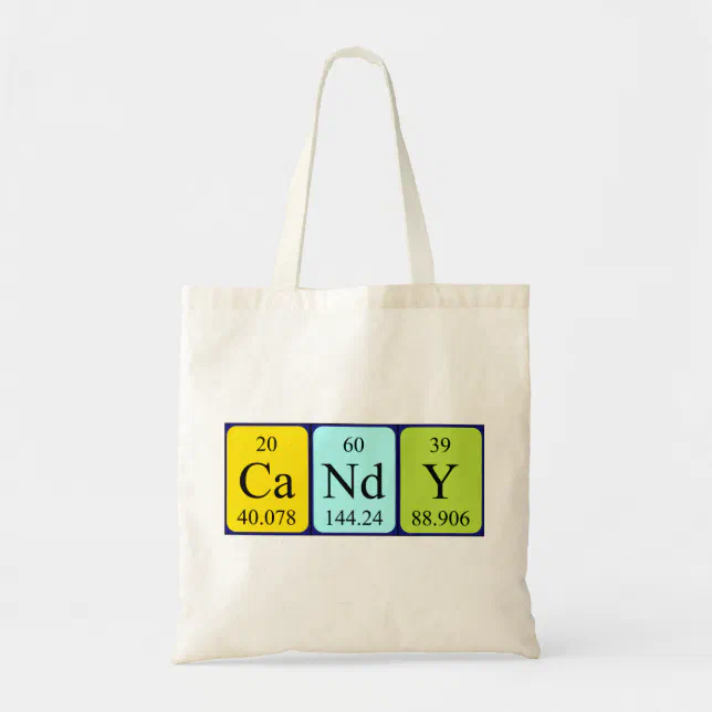 Candy periodic table name tote bag | Zazzle