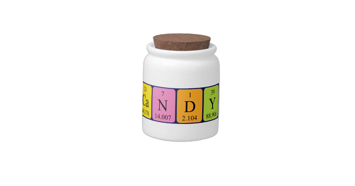 Candy periodic table word candy jar | Zazzle