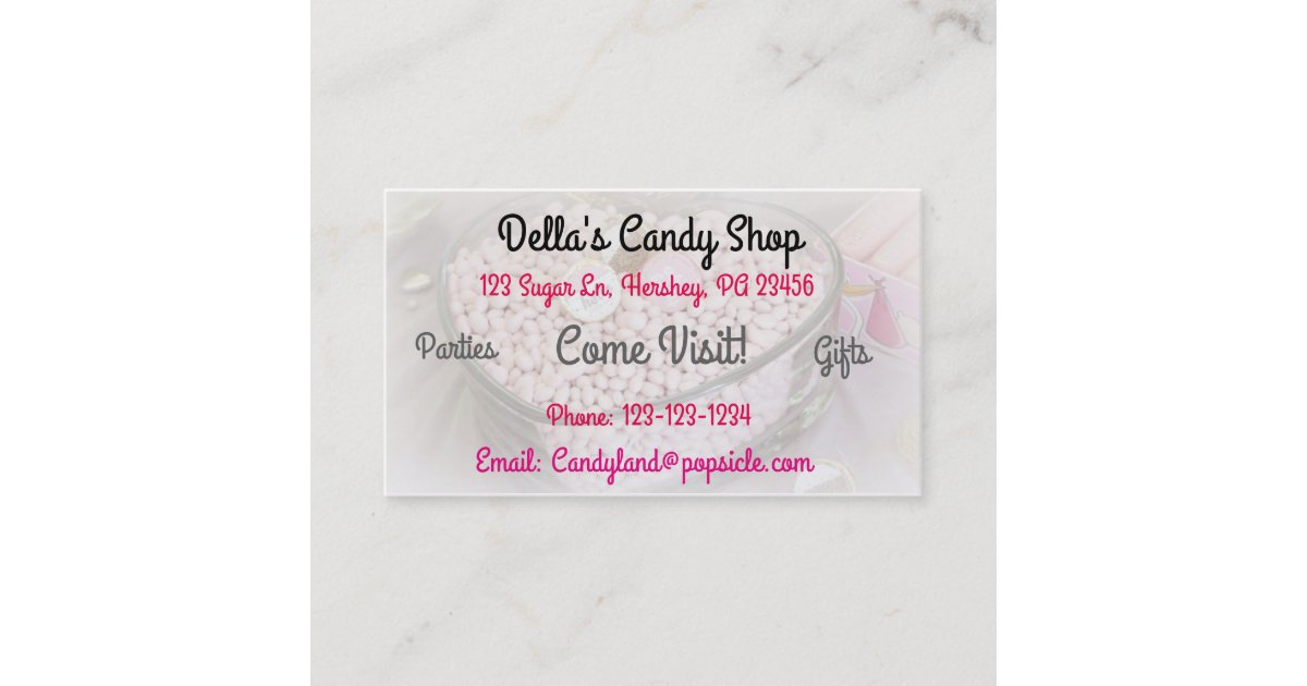 Candy Shop Business Card | Zazzle