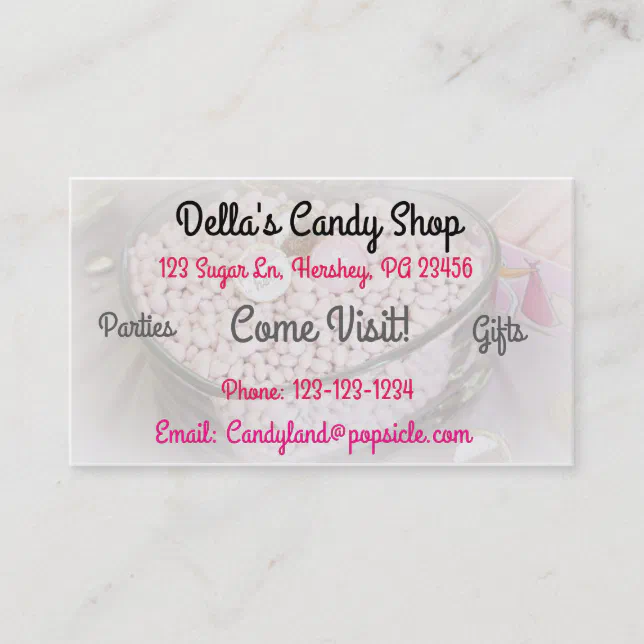 Candy Shop Business Card | Zazzle