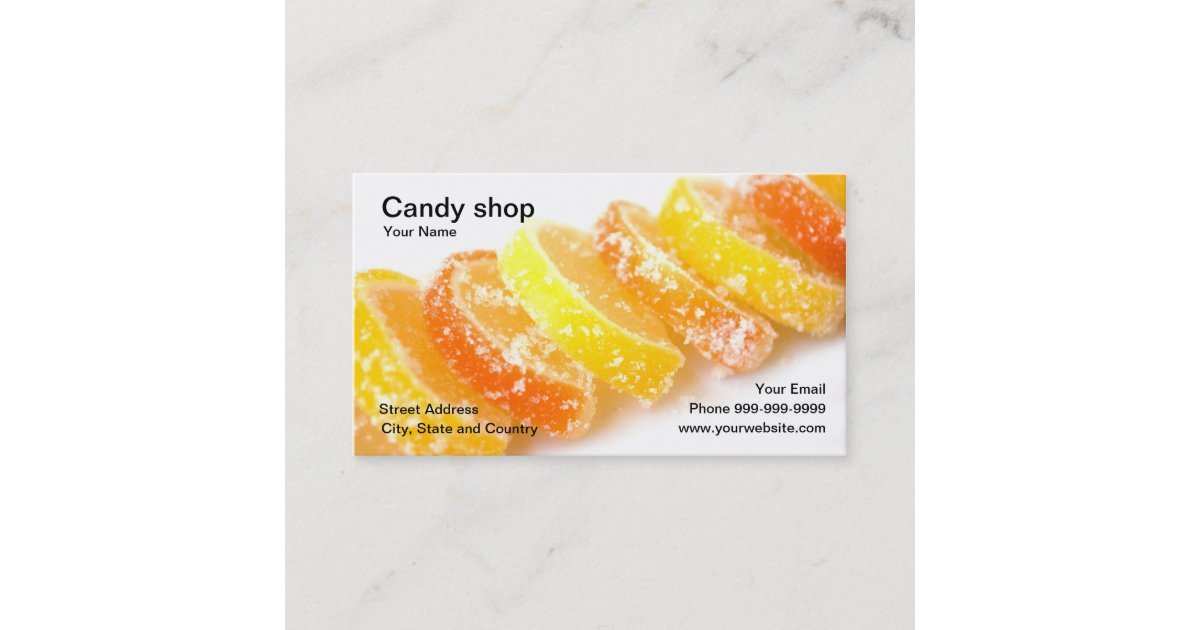 Candy shop business card | Zazzle