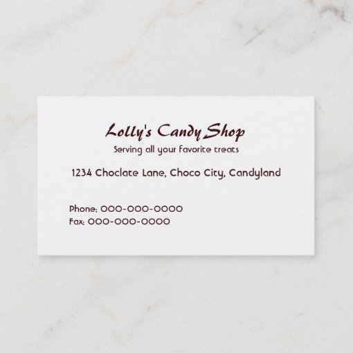 Candy Shop Business Card | Zazzle