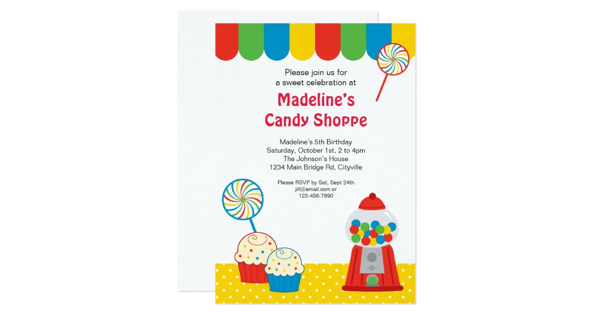 Candy Shoppe Invitation Template