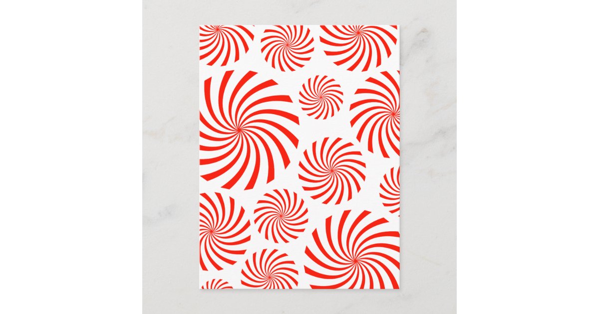 Candy Spiral Peppermint Swirl Design Postcard | Zazzle