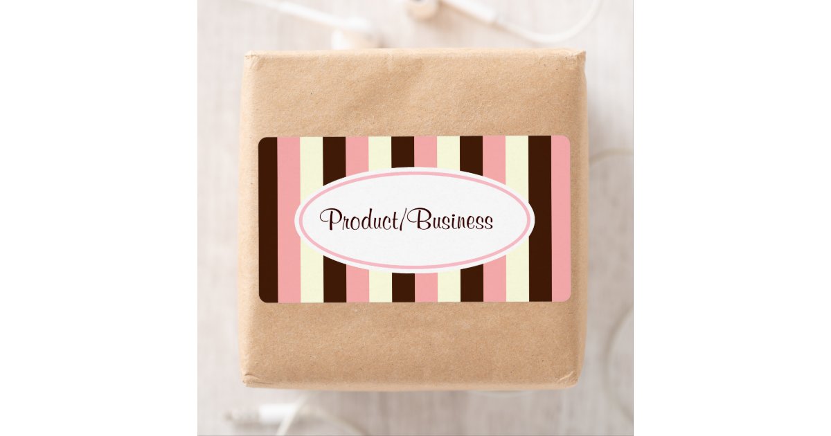 Candy Striped Labels | Zazzle