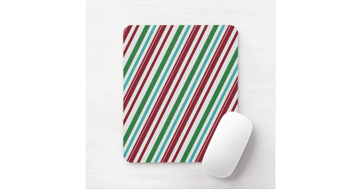 Candy Stripes Glitter Mouse Pad | Zazzle