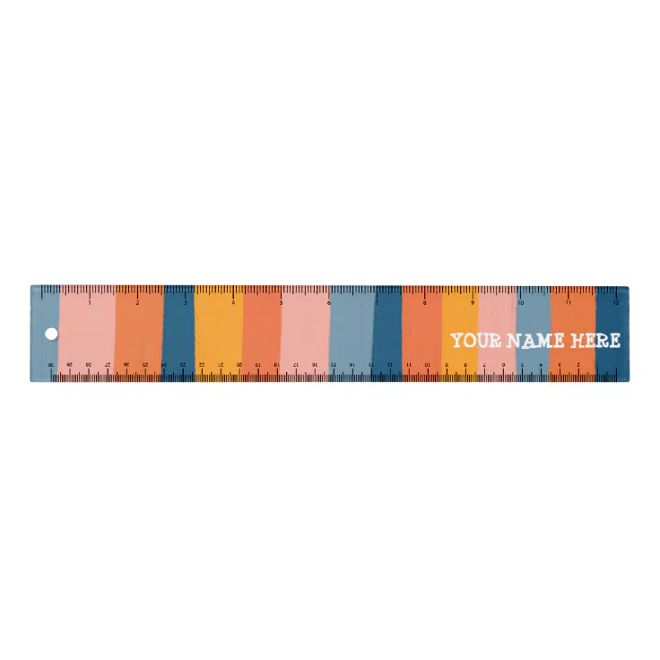 Candy Stripes Orange Pink Blue CUSTOMIZE IT Ruler | Zazzle
