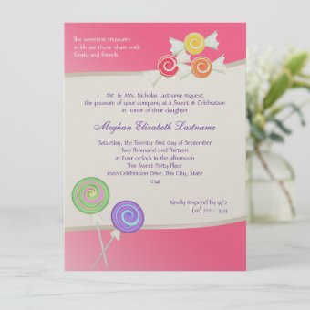 Candy Sweet Sixteen Birthday Watermelon Dark Pink Invitation | Zazzle
