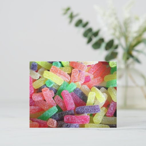 Candy Sweets Rainbow Party Congratulations Love Postcard | Zazzle