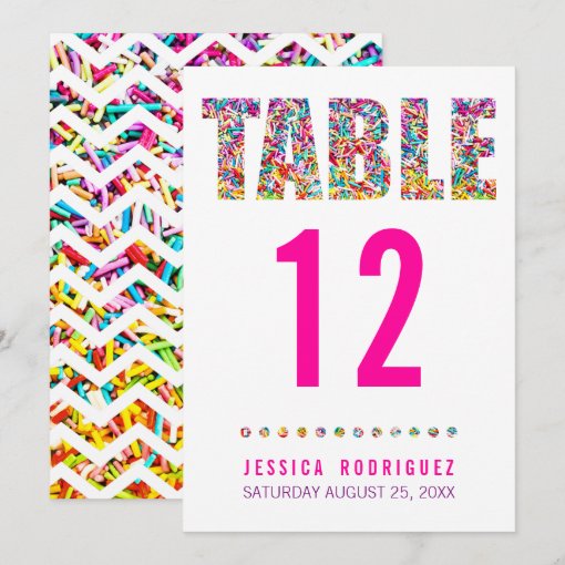 Candy Theme TABLE NUMBER CARD | Zazzle