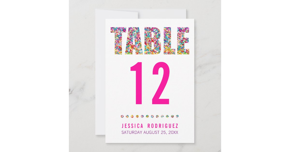 Candy Theme TABLE NUMBER CARD | Zazzle