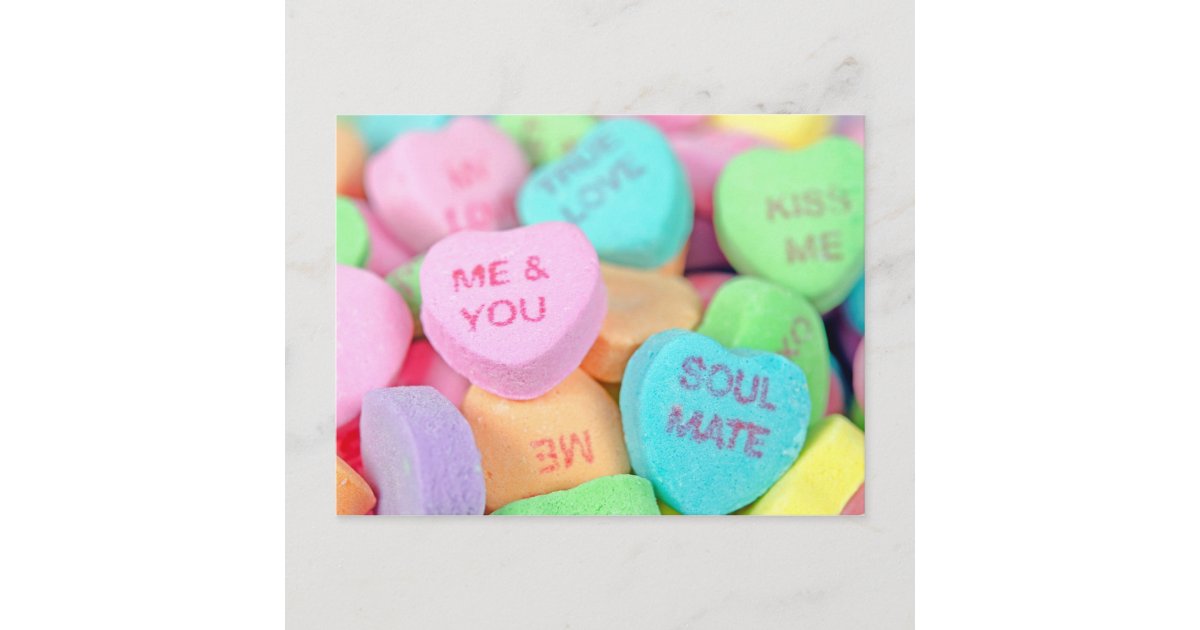 candy Valentine Hearts Postcard | Zazzle