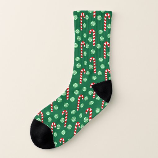 Candycanes and Spearmint Candies Christmas Socks | Zazzle