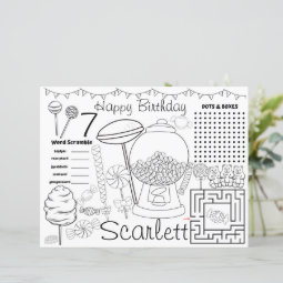 Candyland activity sheets, candyland placemats | Zazzle