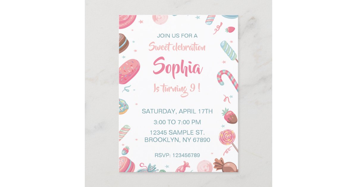 Candyland Birthday Party Invitation | Zazzle