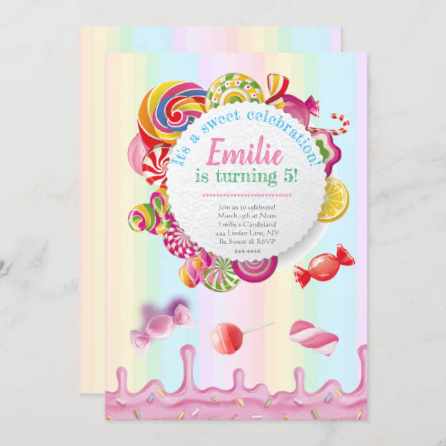 Candyland Birthday Party Invitations | Zazzle