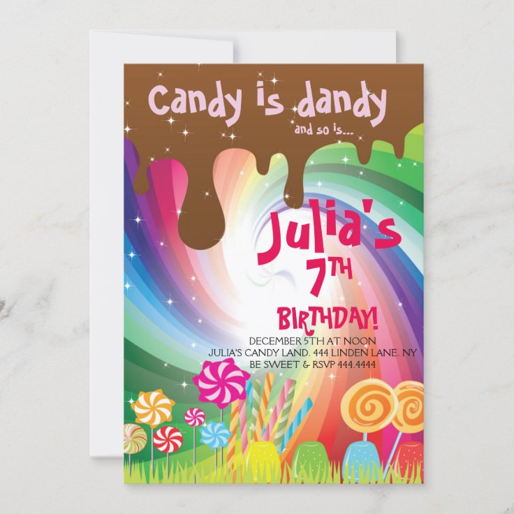 Candyland Birthday Party Invitations | Zazzle