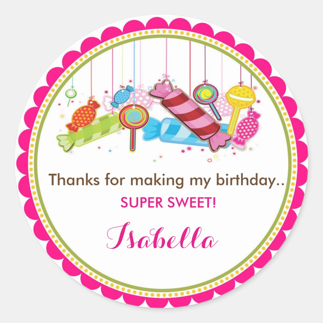 Candyland Birthday Stickers | Zazzle