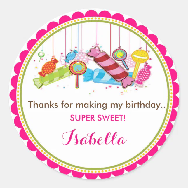 Candyland Birthday Stickers | Zazzle