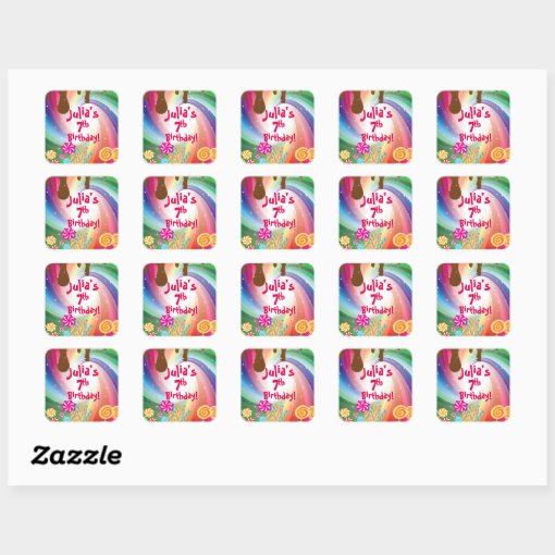 Candyland Birthday Stickers | Zazzle