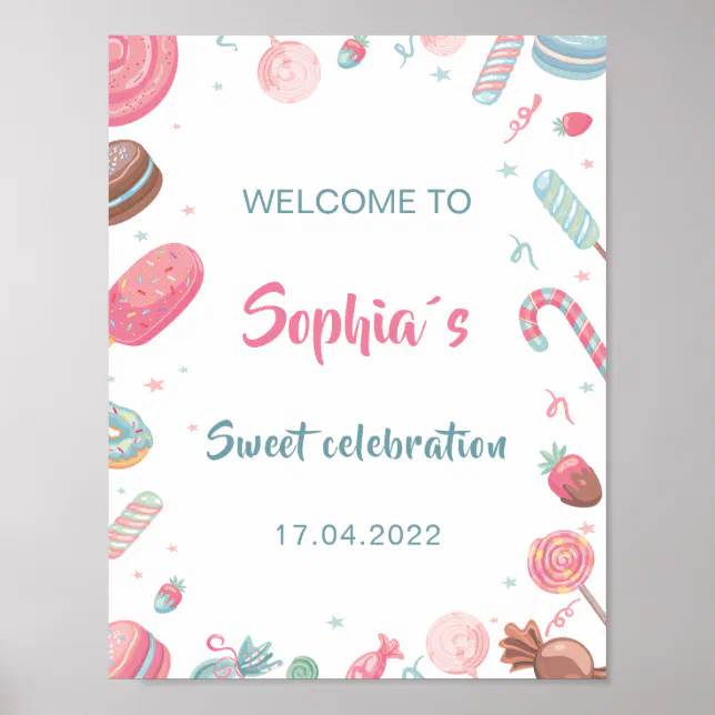 Candyland Birthday Welcome Sign | Zazzle