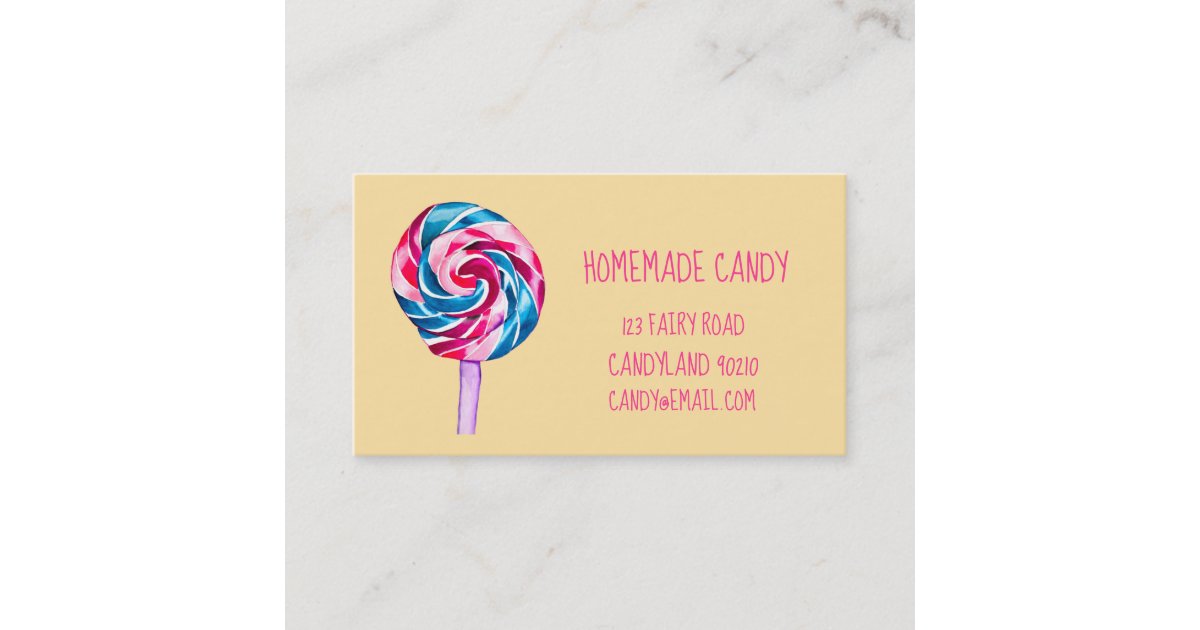 Candyland Candy store Business Card | Zazzle