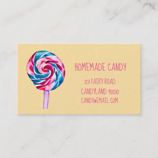 Candyland Candy store Business Card | Zazzle