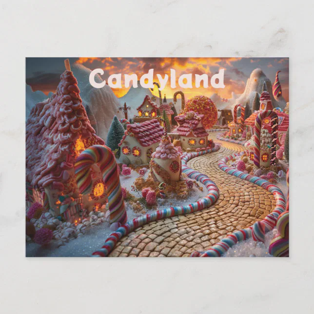 Candyland fantasy postcard | Zazzle