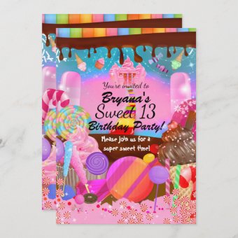 Candyland Party Fantasy Candy Cupcakes Flyer Invitation | Zazzle