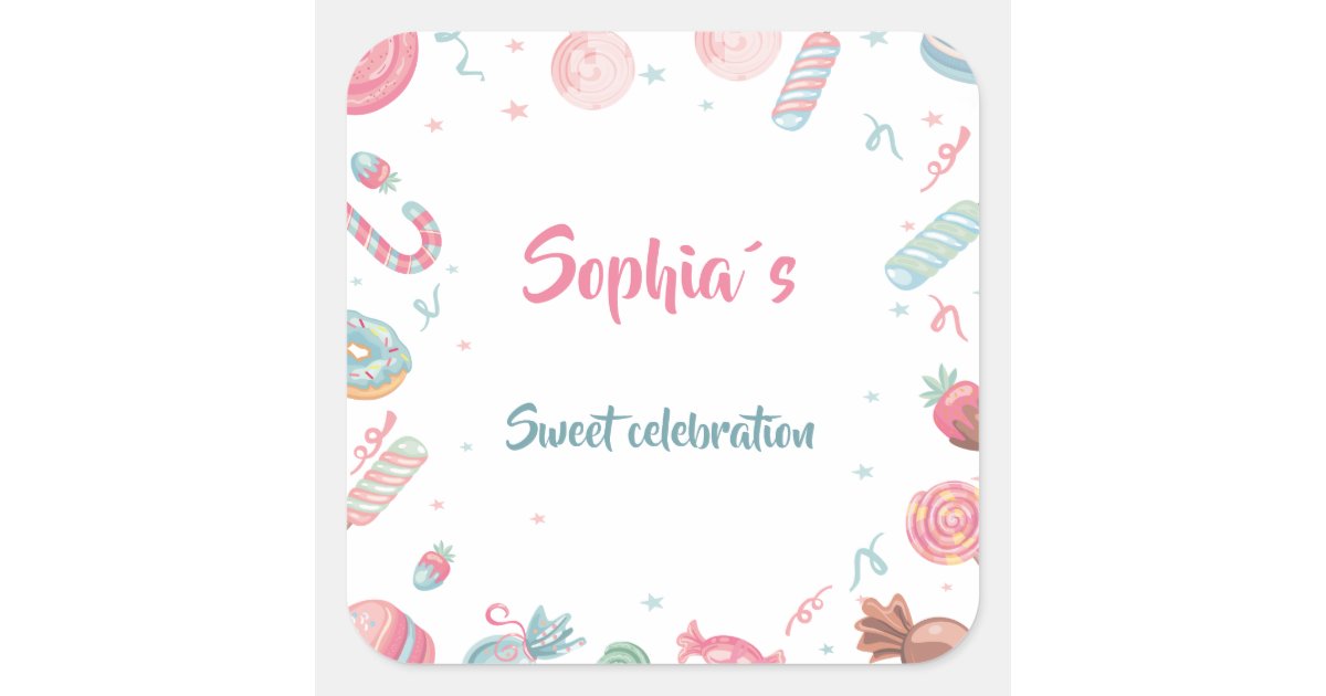 Candyland Party Stickers Party Favors | Zazzle