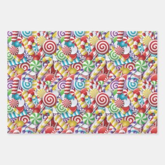 Candyland Trio Wrapping Paper Sheets | Zazzle