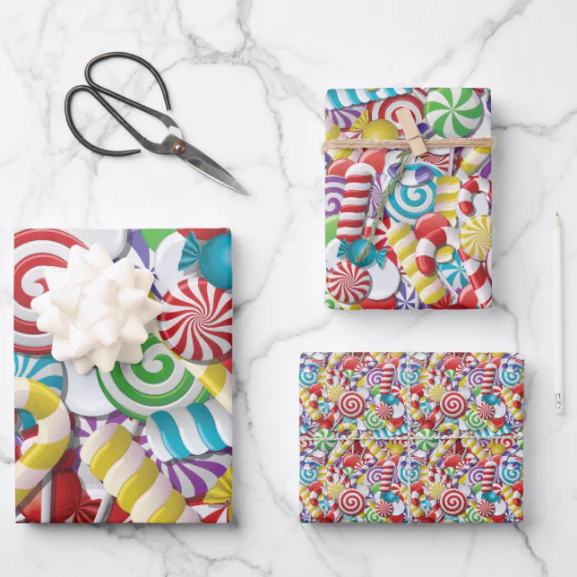 Candyland Trio Wrapping Paper Sheets | Zazzle