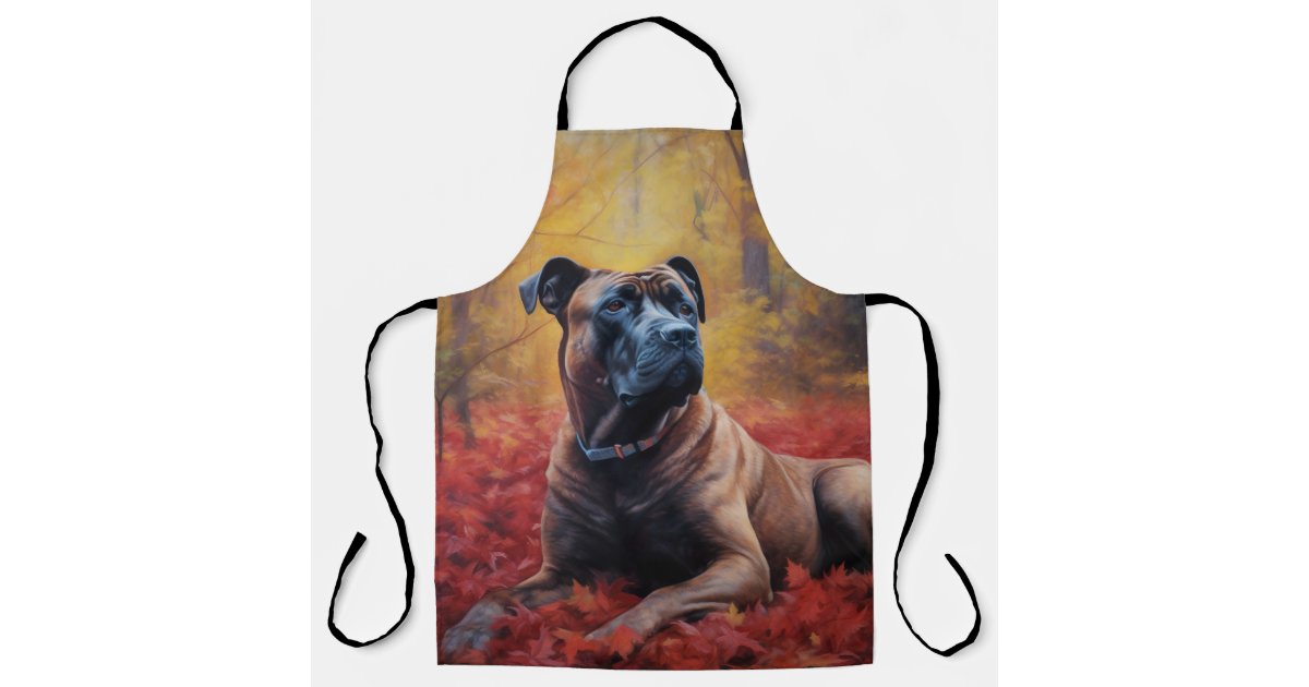 Cane Corso in Autumn Leaves Fall Inspire Apron | Zazzle