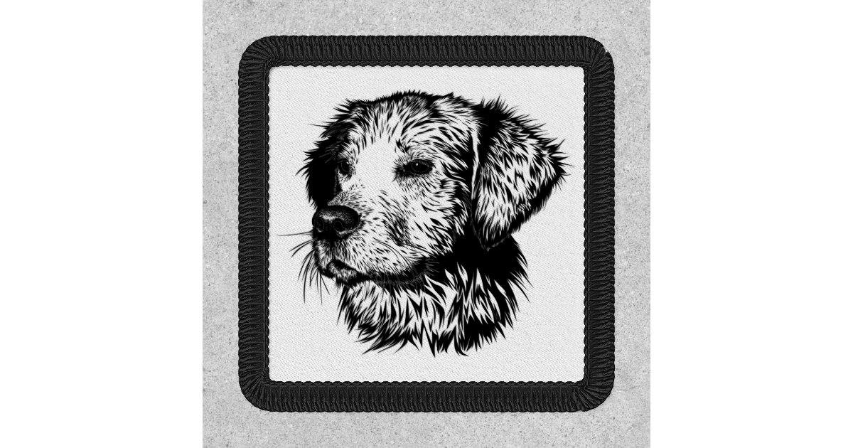 Canine Head Sketch Patch | Zazzle