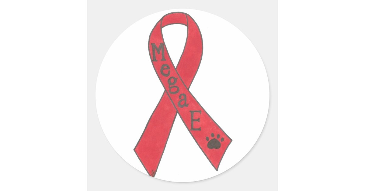 Canine Megaesophagus Support Ribbon Sticker | Zazzle